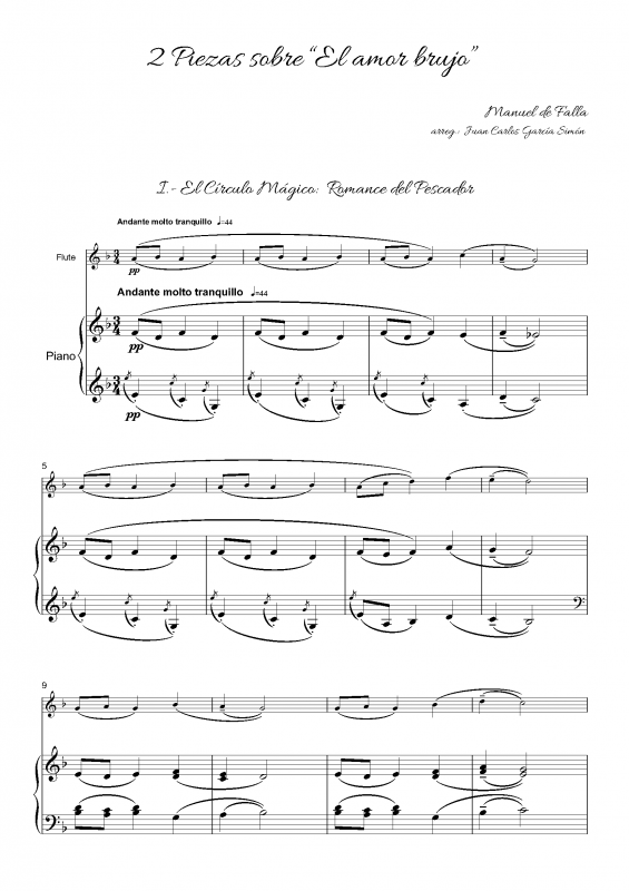 FALLA, M.: 2 Danzas sobre "El Amor Brujo" - Soloflauta